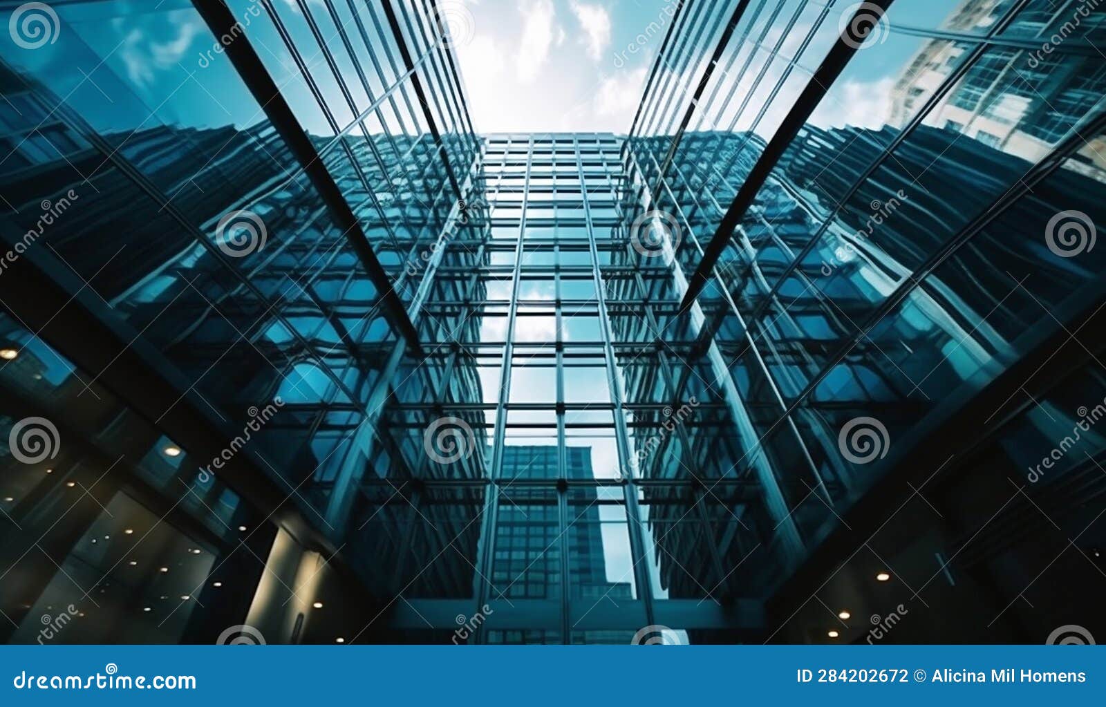 Modern Glass Buildings, Seen from a Bottom Perspective, and the ...