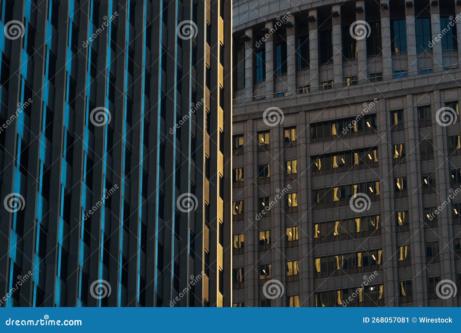 Modern Glass Buildings with Sun Rays Stock Image - Image of cityscape ...