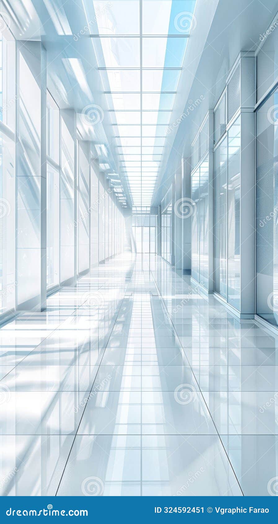 Modern Glass Corridor with Skylights, Interior Architecture Design ...