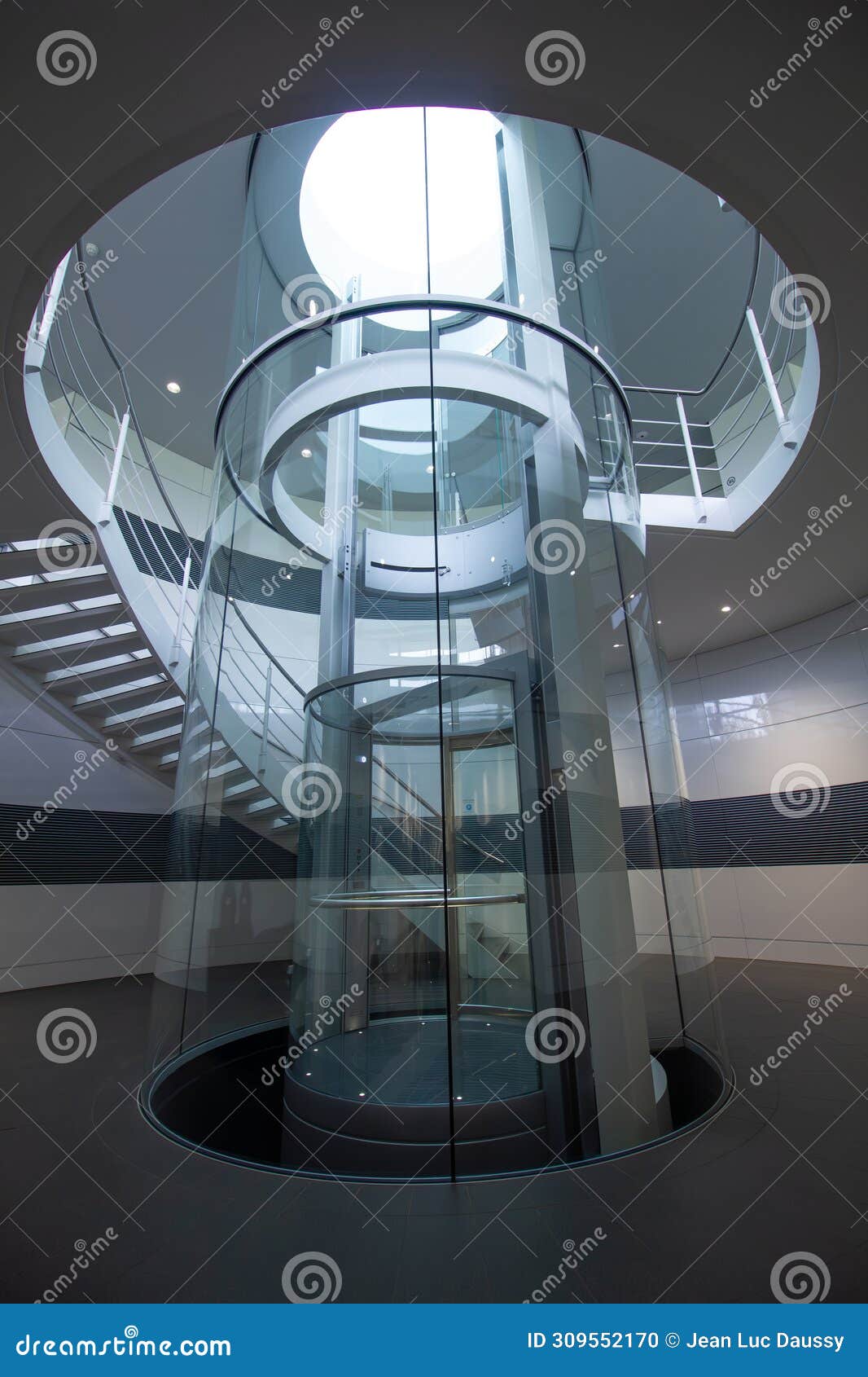 Modern Glass Elevator Inside a Contemporary Architectural Building ...