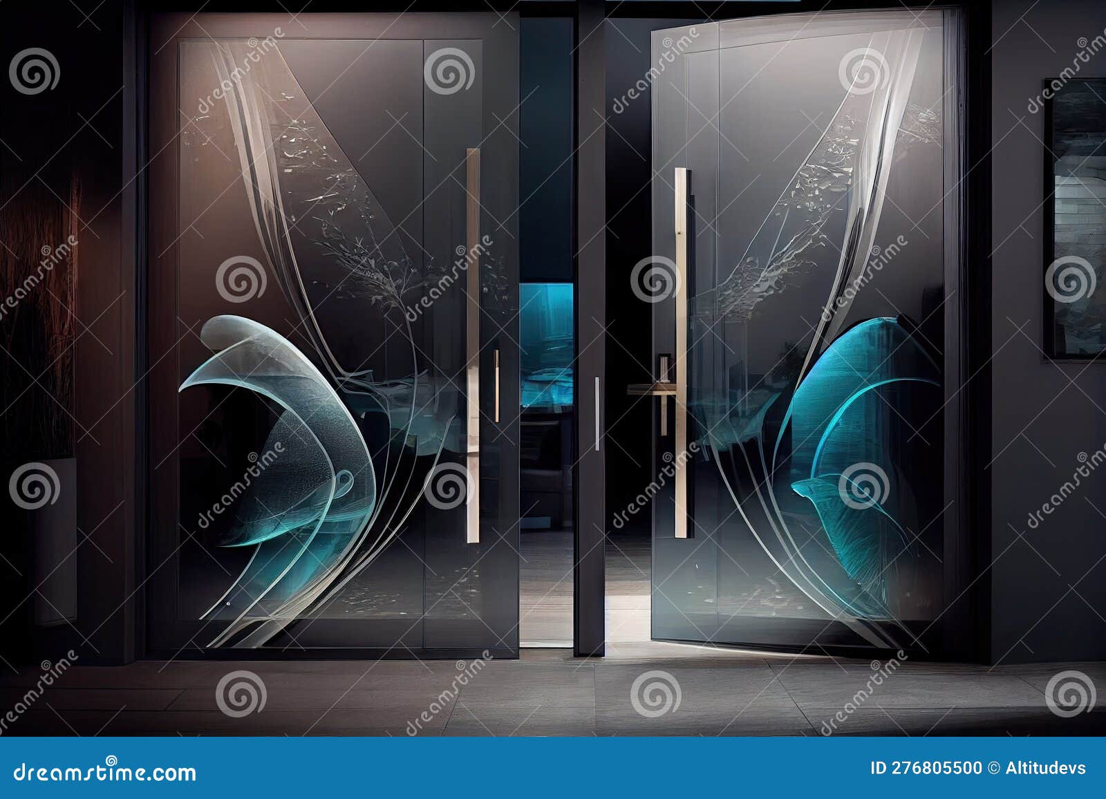 Modern Glass Entrance Doors with Touch-sensitive Handles, for Easy and ...