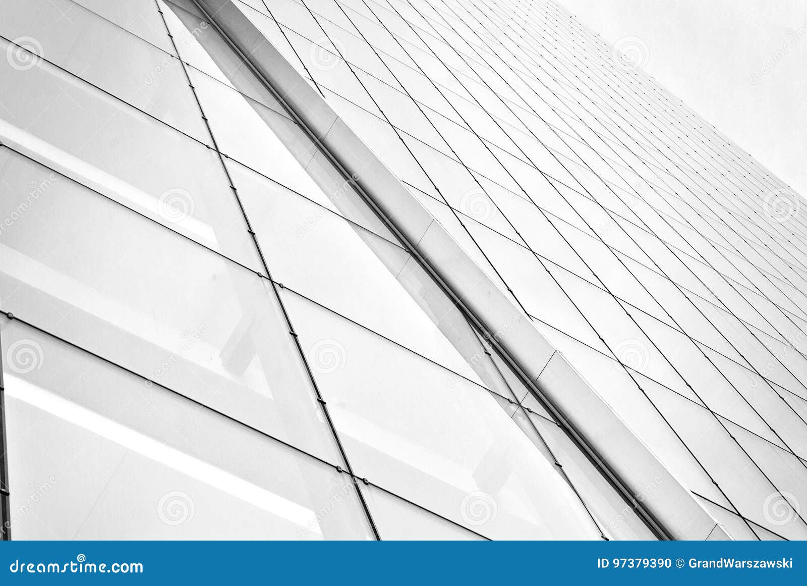 Modern Glass Facade. Black and White. Stock Photo - Image of glazing ...