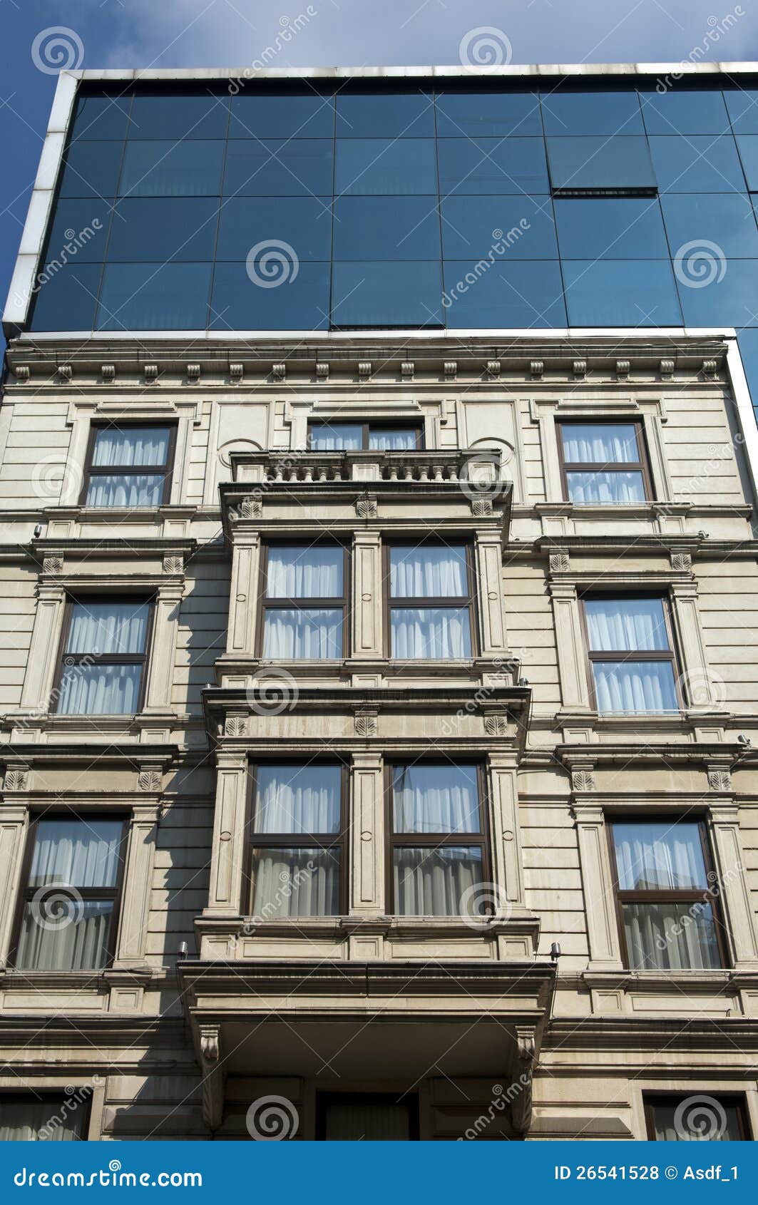 Modern Glass Facades on a House in Classic Style Stock Photo - Image of ...