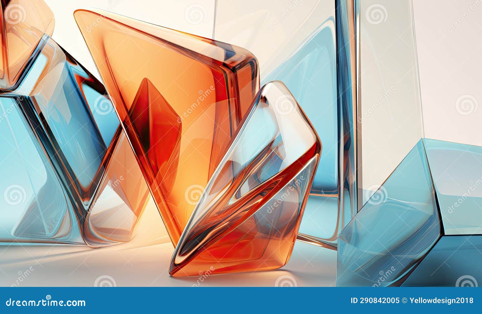 Modern Glass Morphism Design with Blue and Orange Glass Structures ...