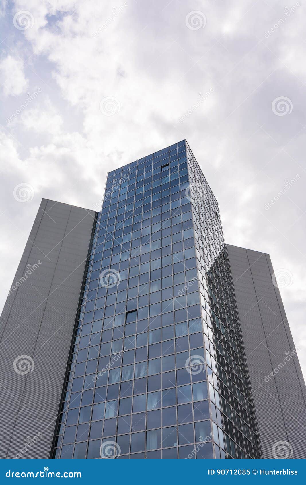 Modern Glass Office Building Architecture Outdoors Cloudy Overcast Blue ...