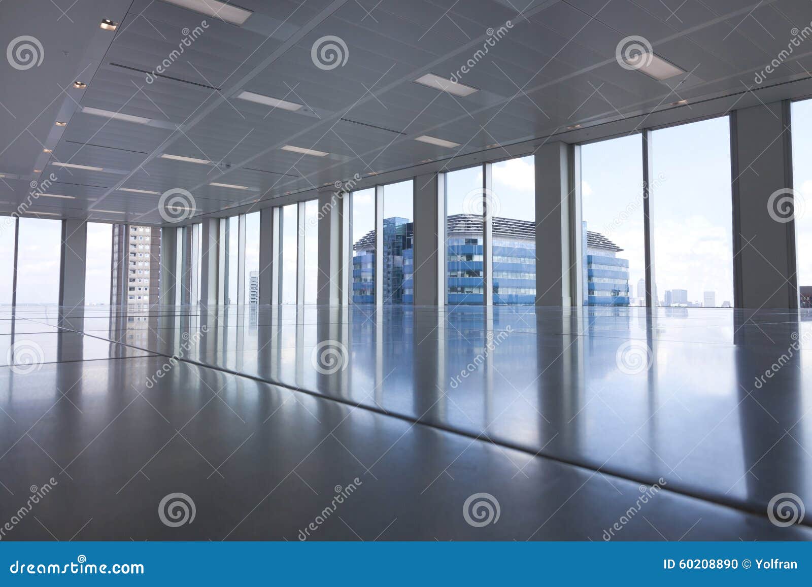Modern Glass Office Interior Stock Photo - Image of empty, property ...