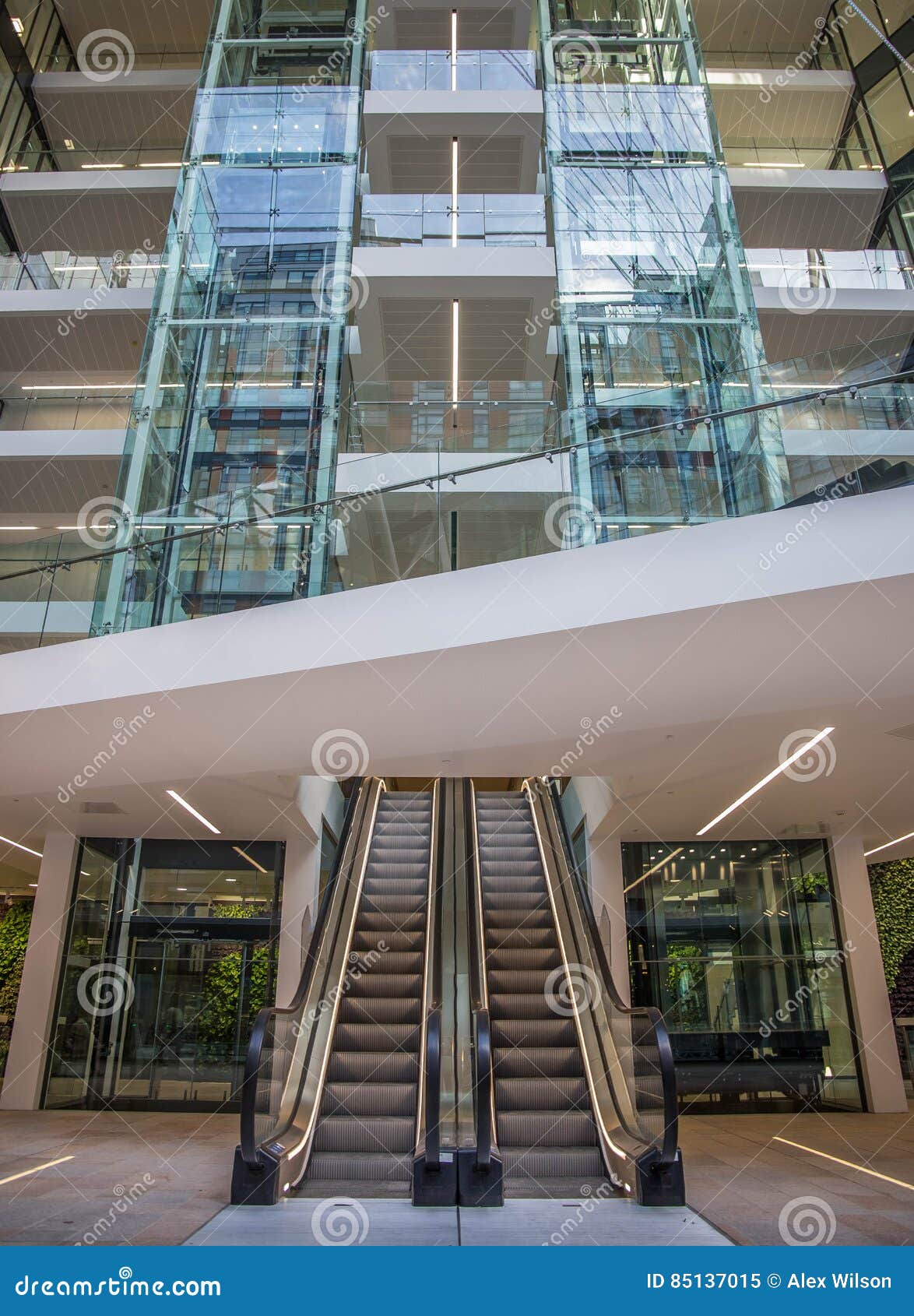 Modern Glass Office Space / Interior Stock Image - Image of media ...
