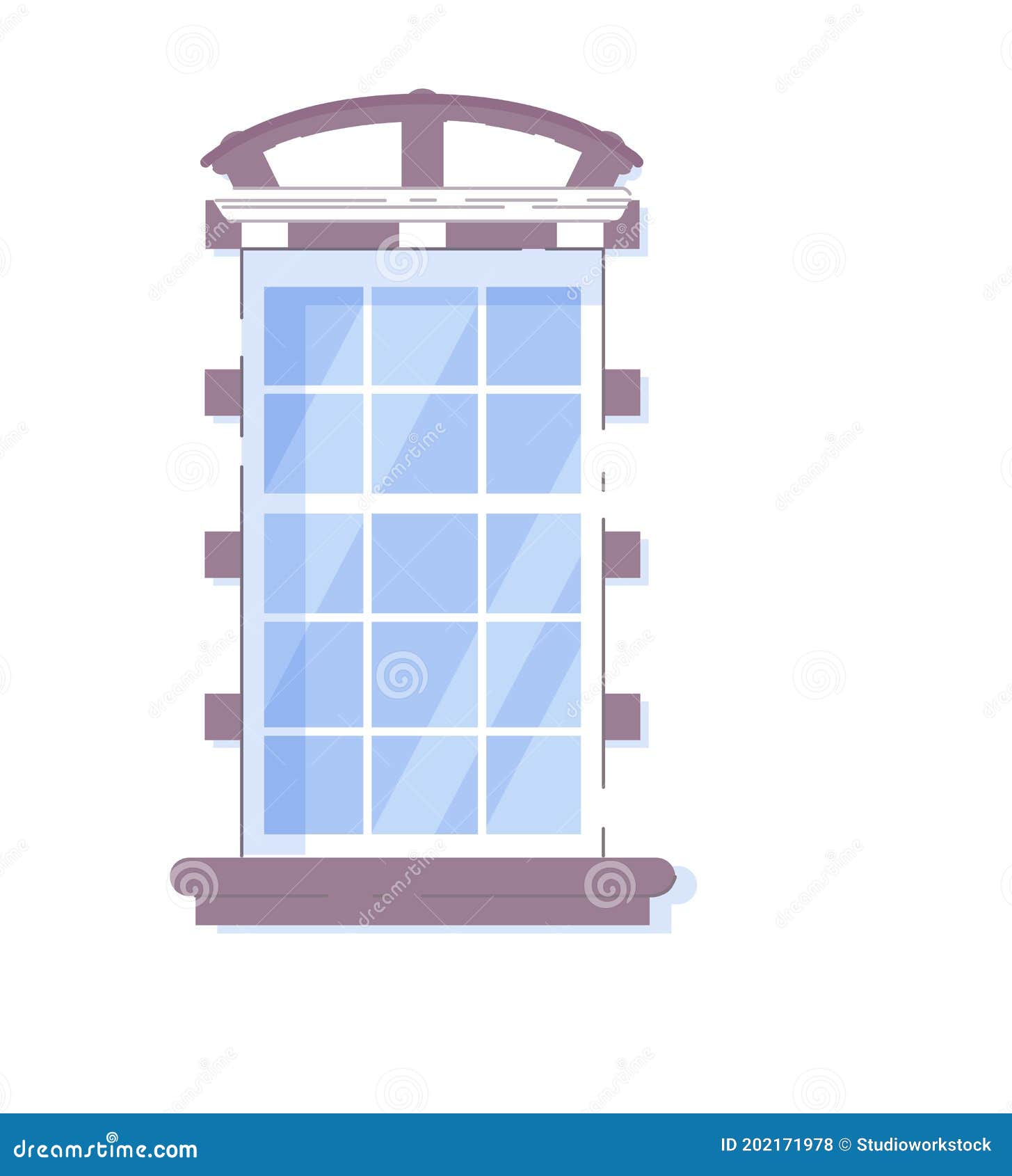 Modern Glass Office Window Isolated on White Stock Vector ...