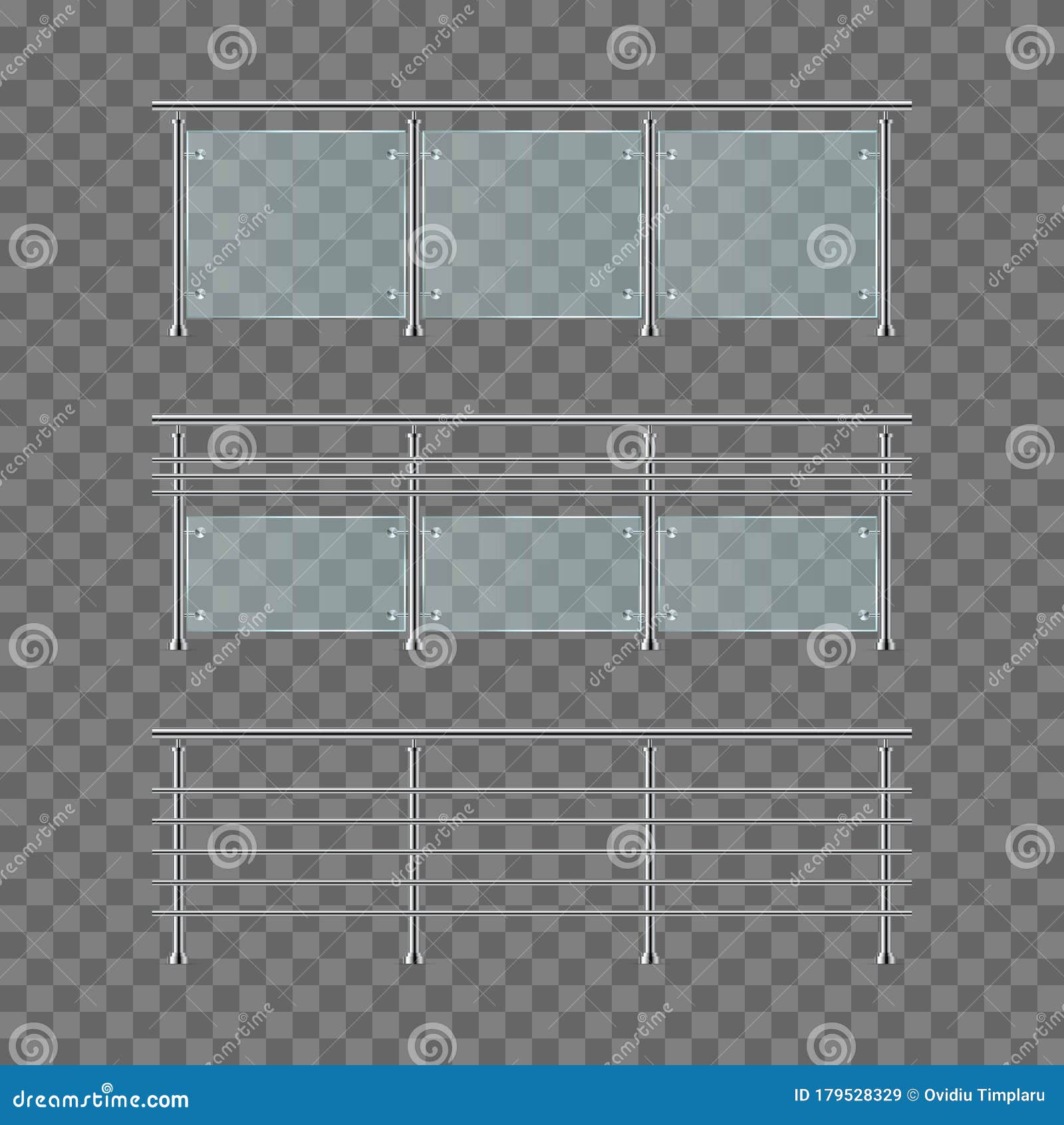 Modern Glass Railing Vector Illustration Stock Vector - Illustration of ...