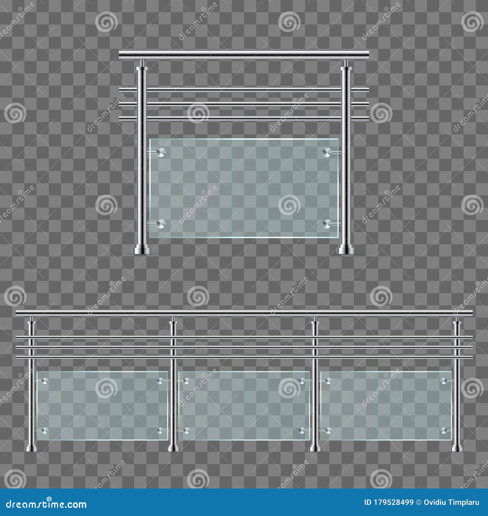 Modern Glass Railing Vector Illustration Stock Vector - Illustration of ...