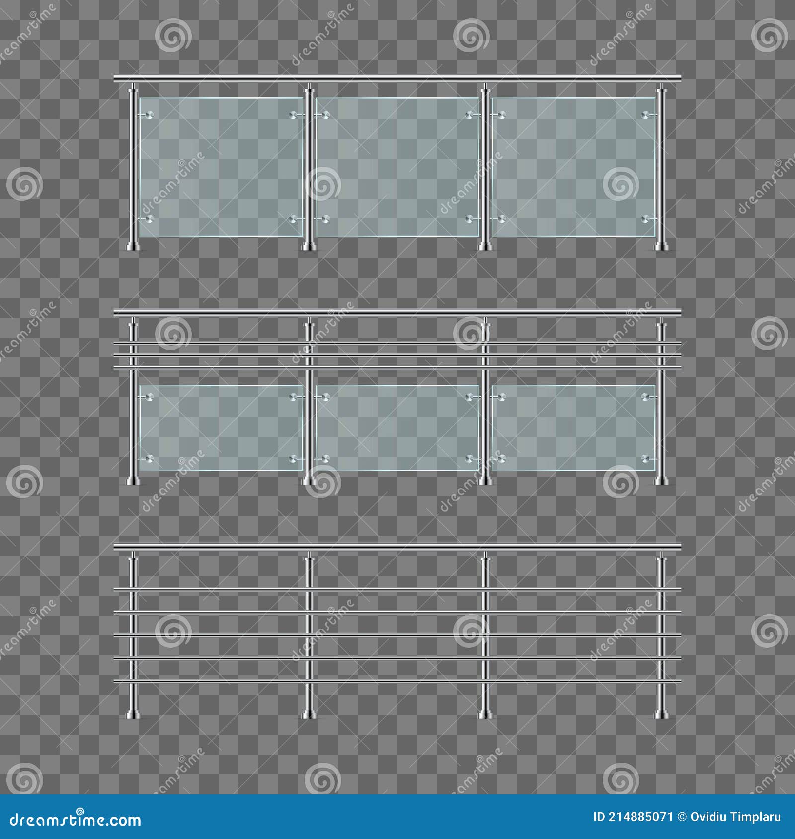 Modern Glass Railing Vector Illustration Isolated Stock Vector ...