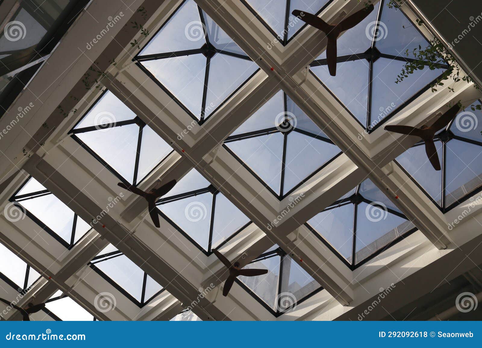 A Modern Glass Roof, Ceiling Inside Shopping Mall Stock Photo - Image ...