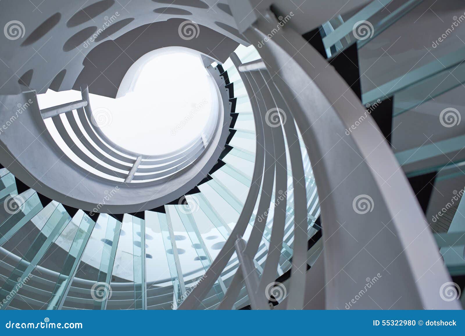 Modern Glass Spiral Staircase Stock Photo - Image of indoors, corporate ...
