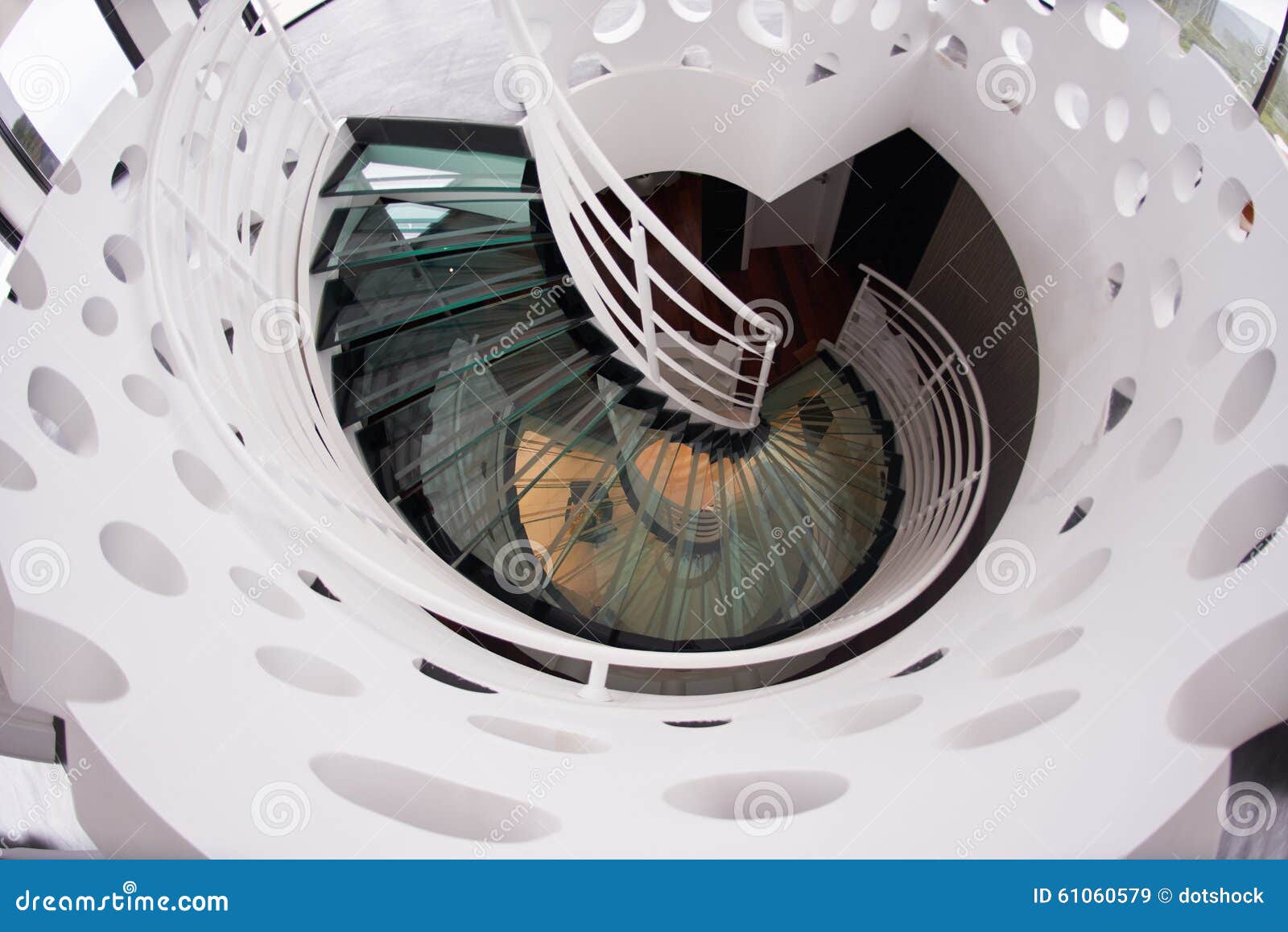 Modern Glass Spiral Staircase Stock Image - Image of architecture ...