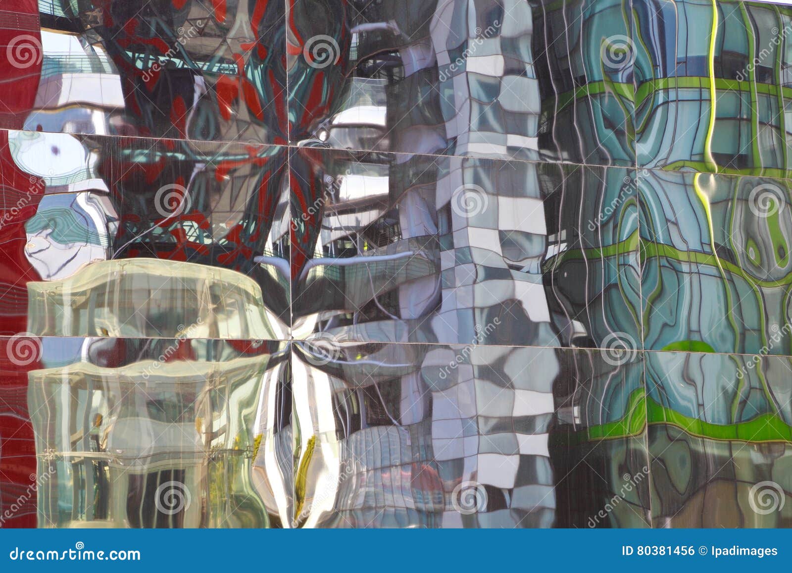 Modern Glass Walls Reflecting Abstract Distorted Reflection Stock Photo ...
