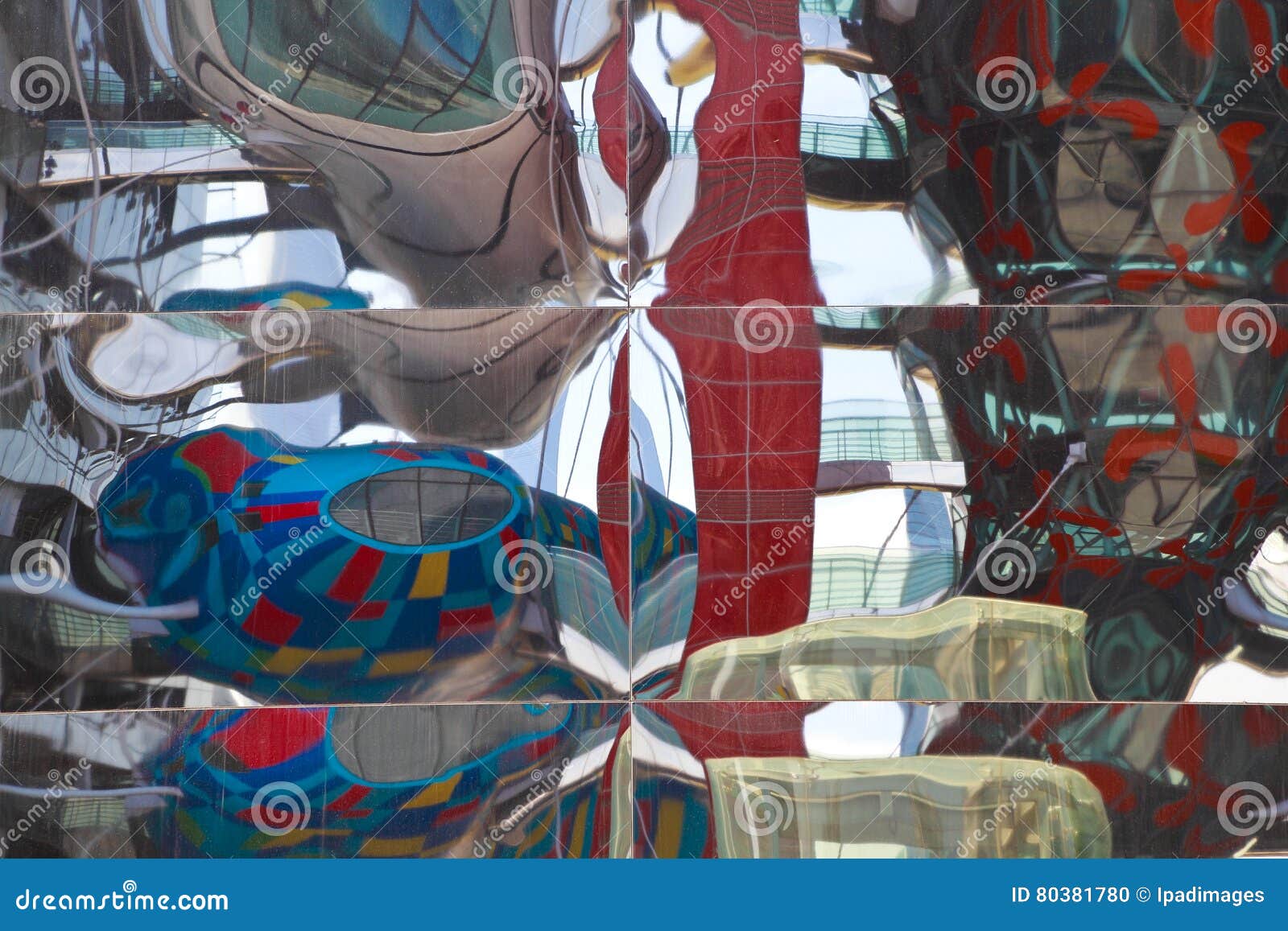 Modern Glass Walls Reflecting Abstract Distorted Reflection Stock Photo ...