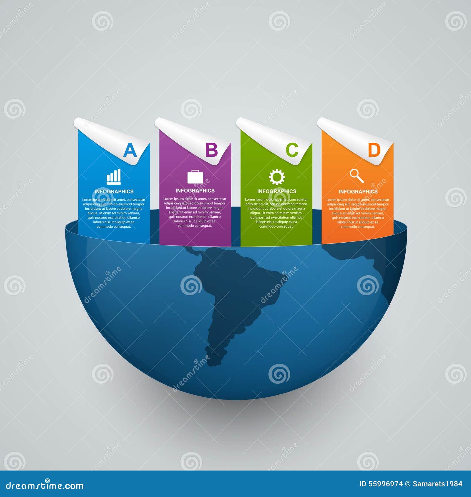 Modern Global Options Infographics Template. Design Elements Stock ...