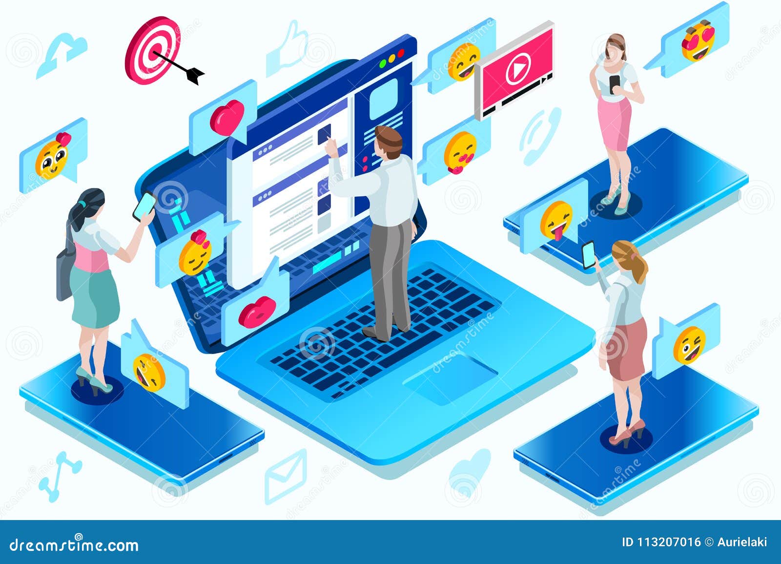 Modern Global People Correspondence Communication Stock Vector ...