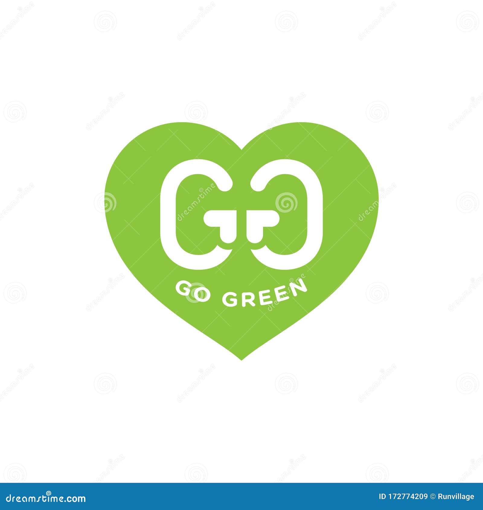 Modern Go Green Environment Label Logo Illustration Stock Vector ...