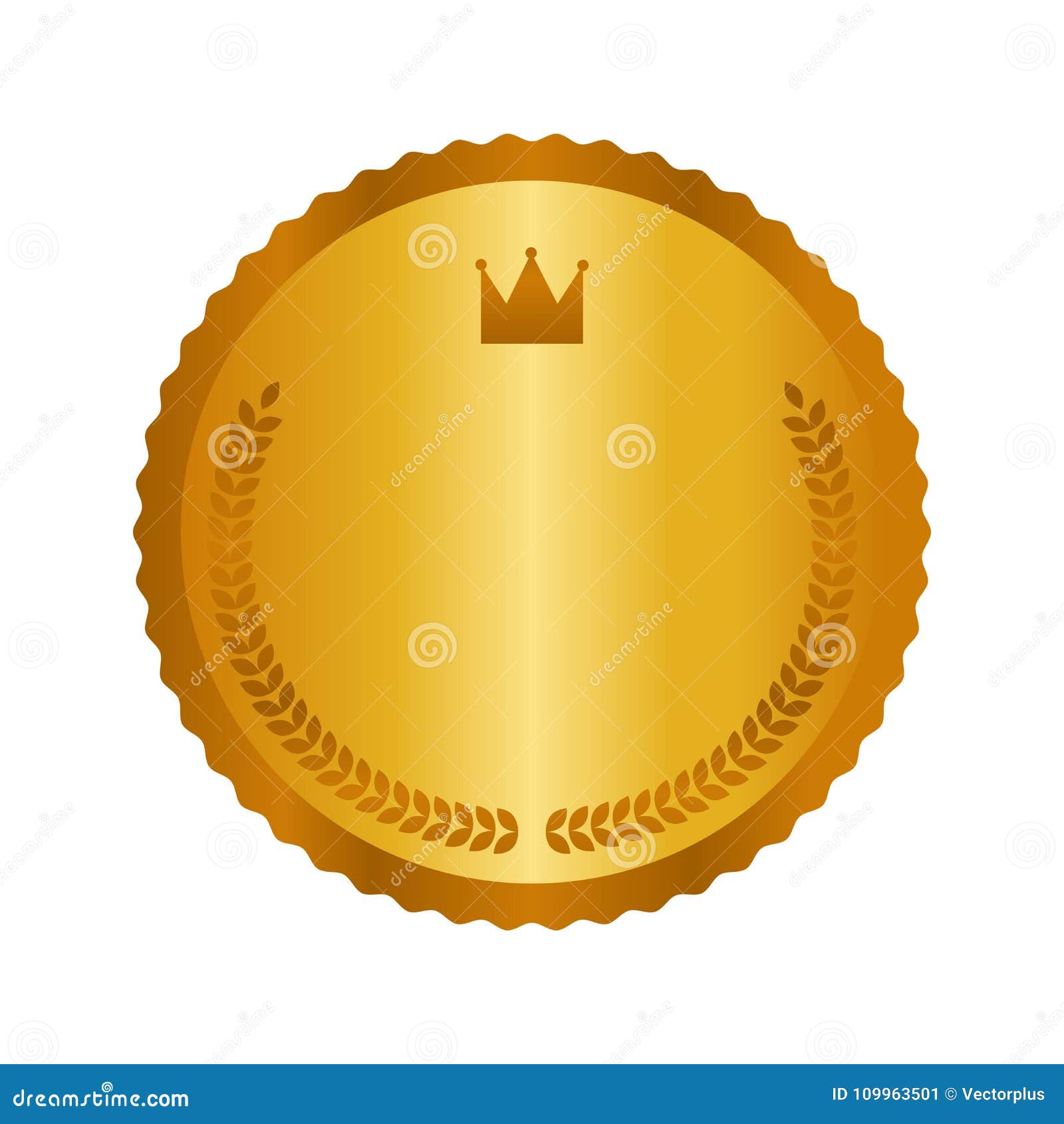 Modern Gold Circle Metal Badge, Label and Design Elements. Vector ...