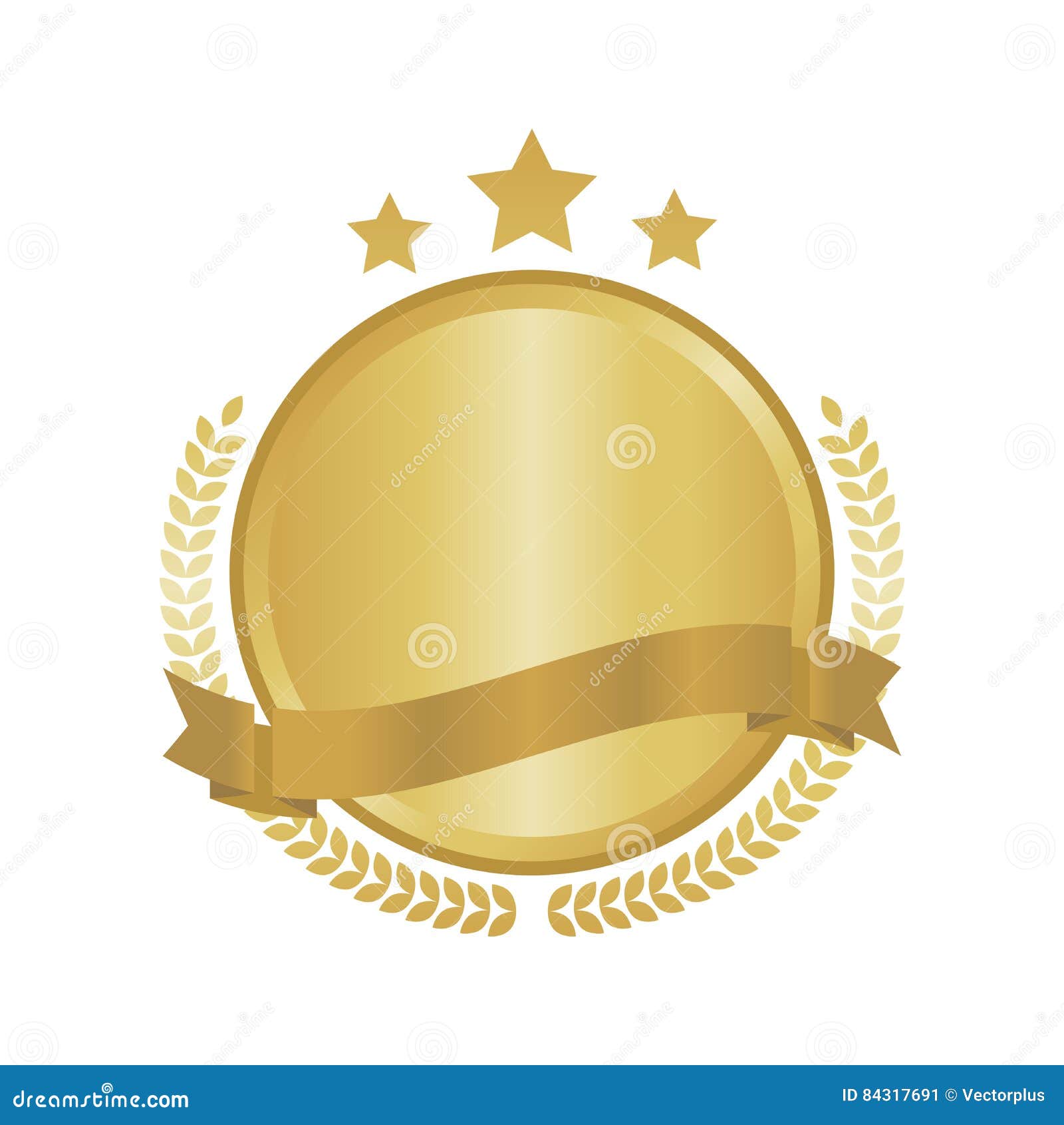 Modern Gold Circle Metal Badge, Label and Design Elements. Vector ...