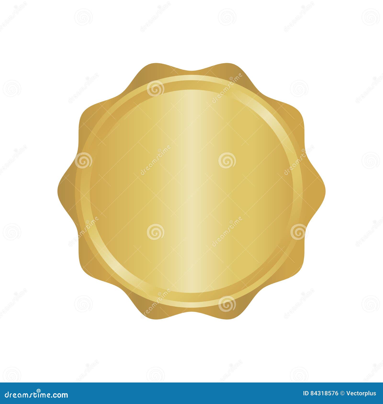 Modern Gold Circle Metal Badge, Label and Design Elements. Vector ...