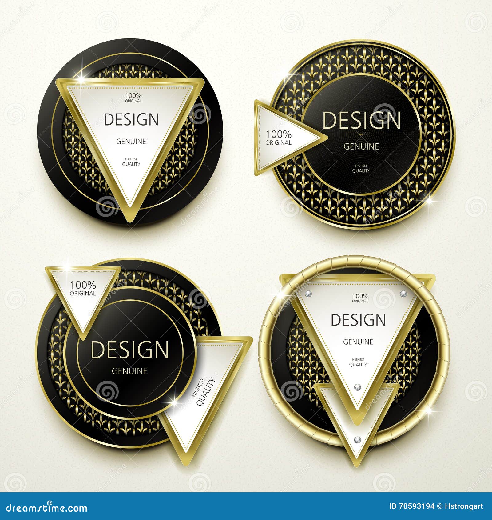 Modern gold labels design stock illustration. Illustration of gorgeous ...