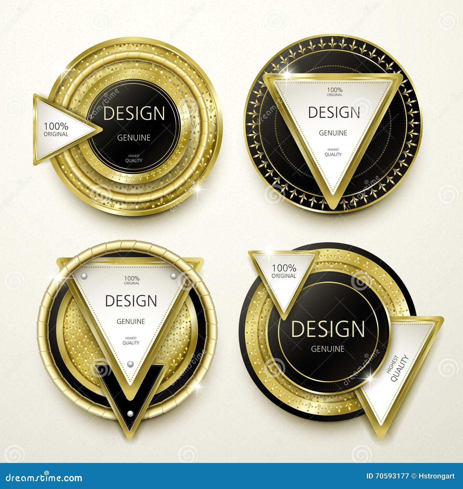 Modern Gold Labels Design Set Stock Image - Image of luxury, choice ...