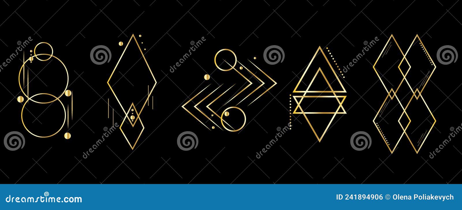 Modern Gold Patterns Set. Luxury Illustration. Creative Design. Vector ...