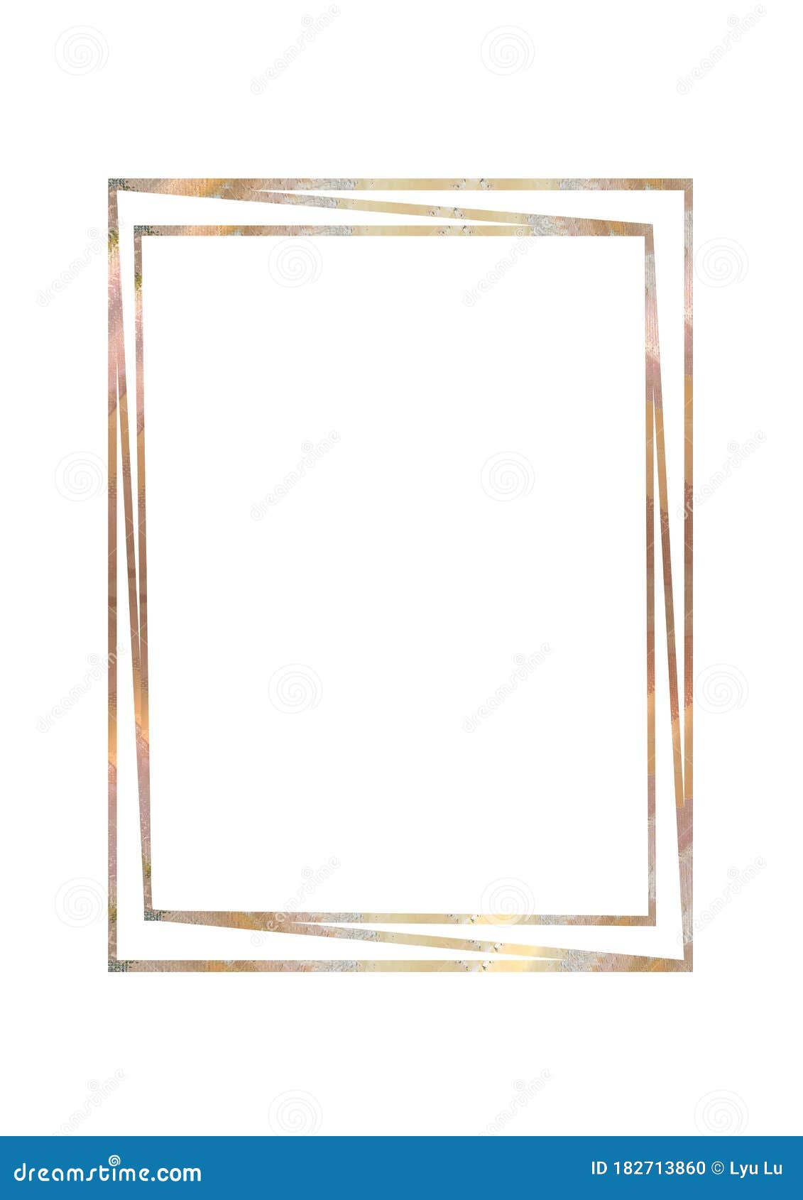 Modern Gold Rectangle Frame. Golden Lines Border. Abstract Frames Stock ...