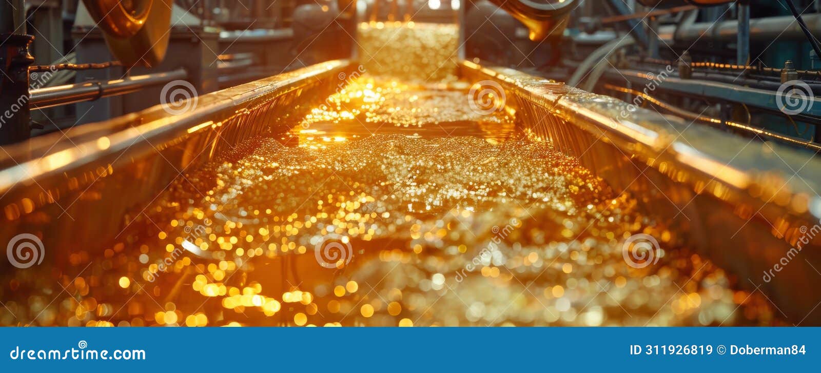 Modern Gold Refining Process with Dynamic Machinery in a Factory ...
