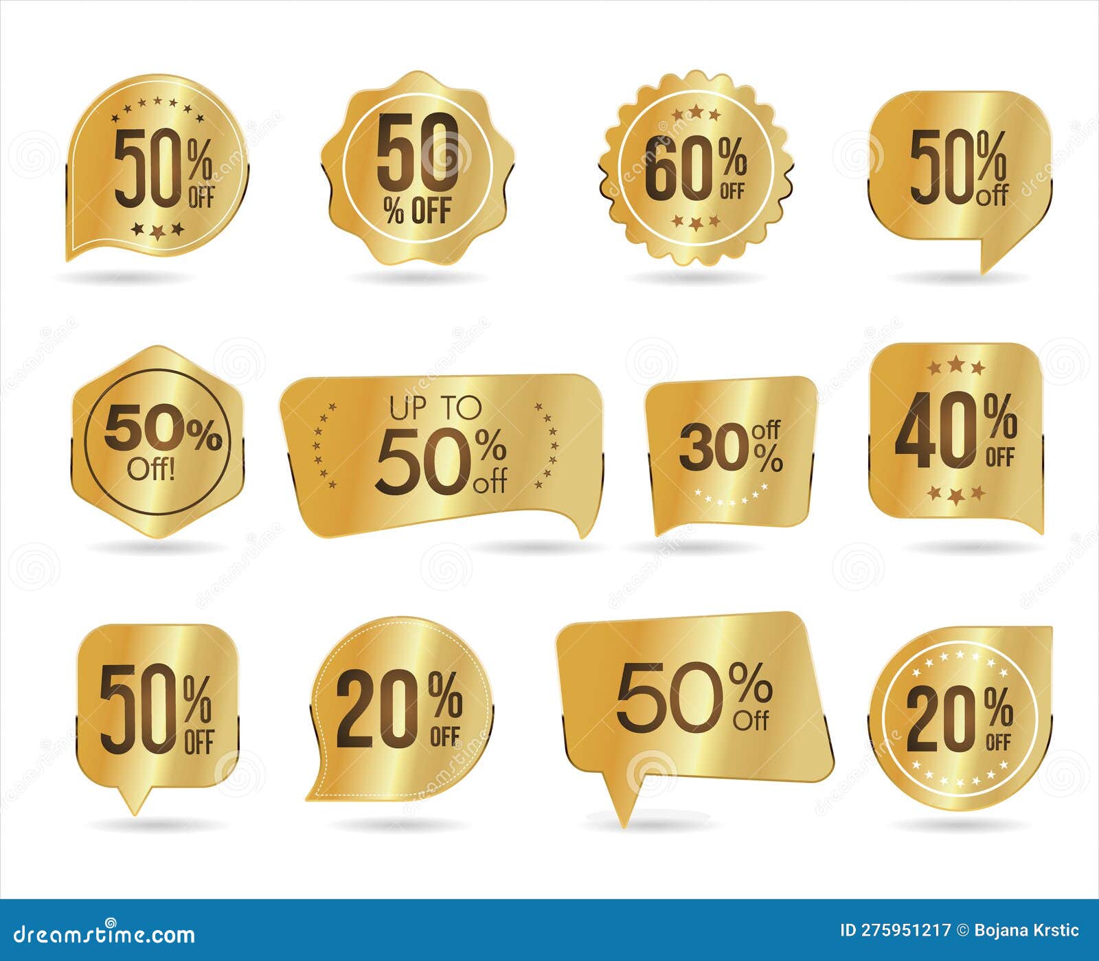 Modern Gold Sale Banners and Labels Vector Collection Stock Vector ...