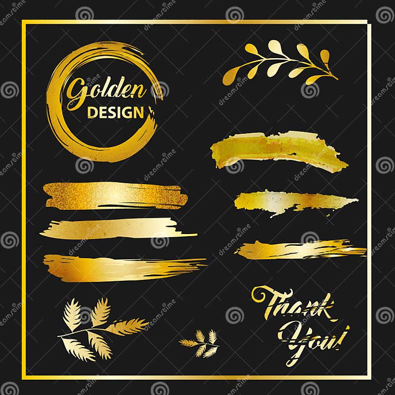 Modern Golden Brush Design, Vector Stock Vector - Illustration of label ...