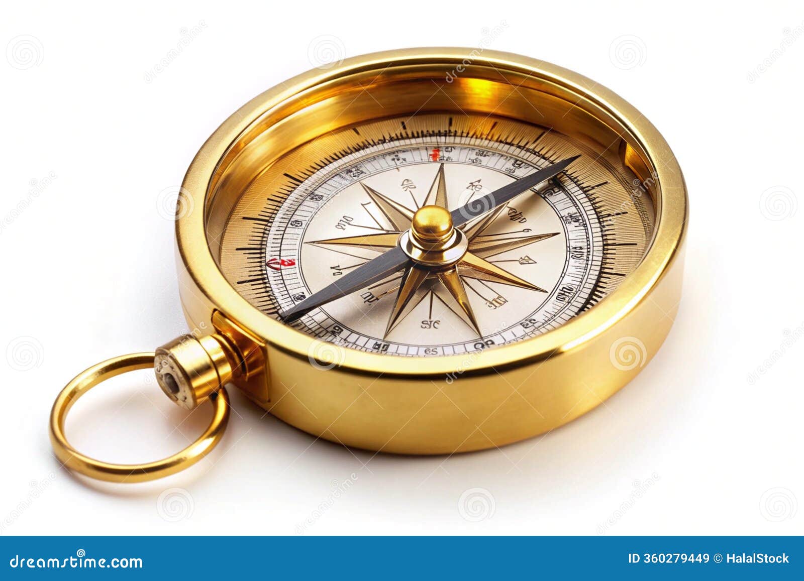 Modern Golden Compass Isolated on White Stock Illustration ...