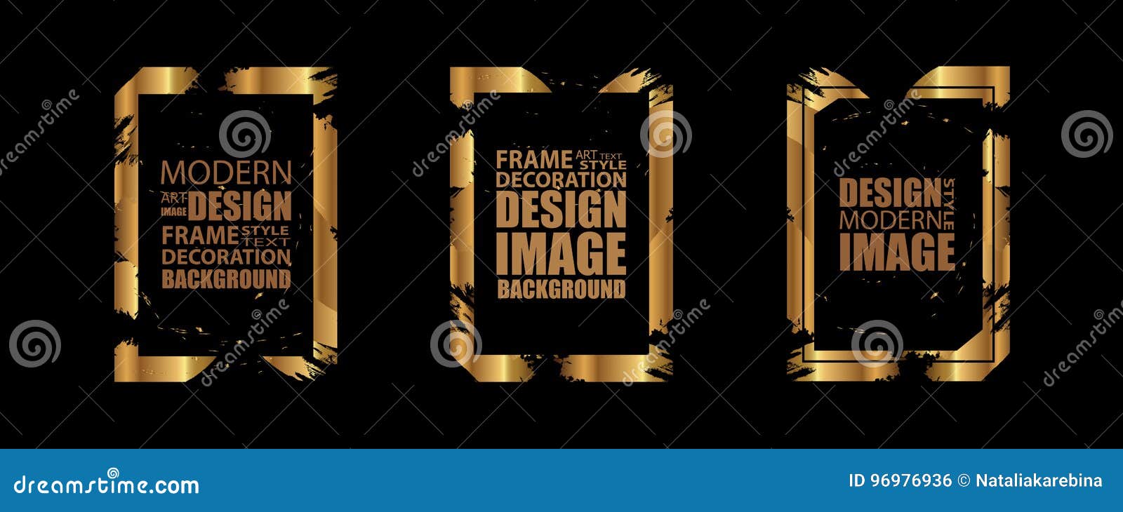 Modern Golden Dynamic Design Banner. Set Template Stock Vector ...