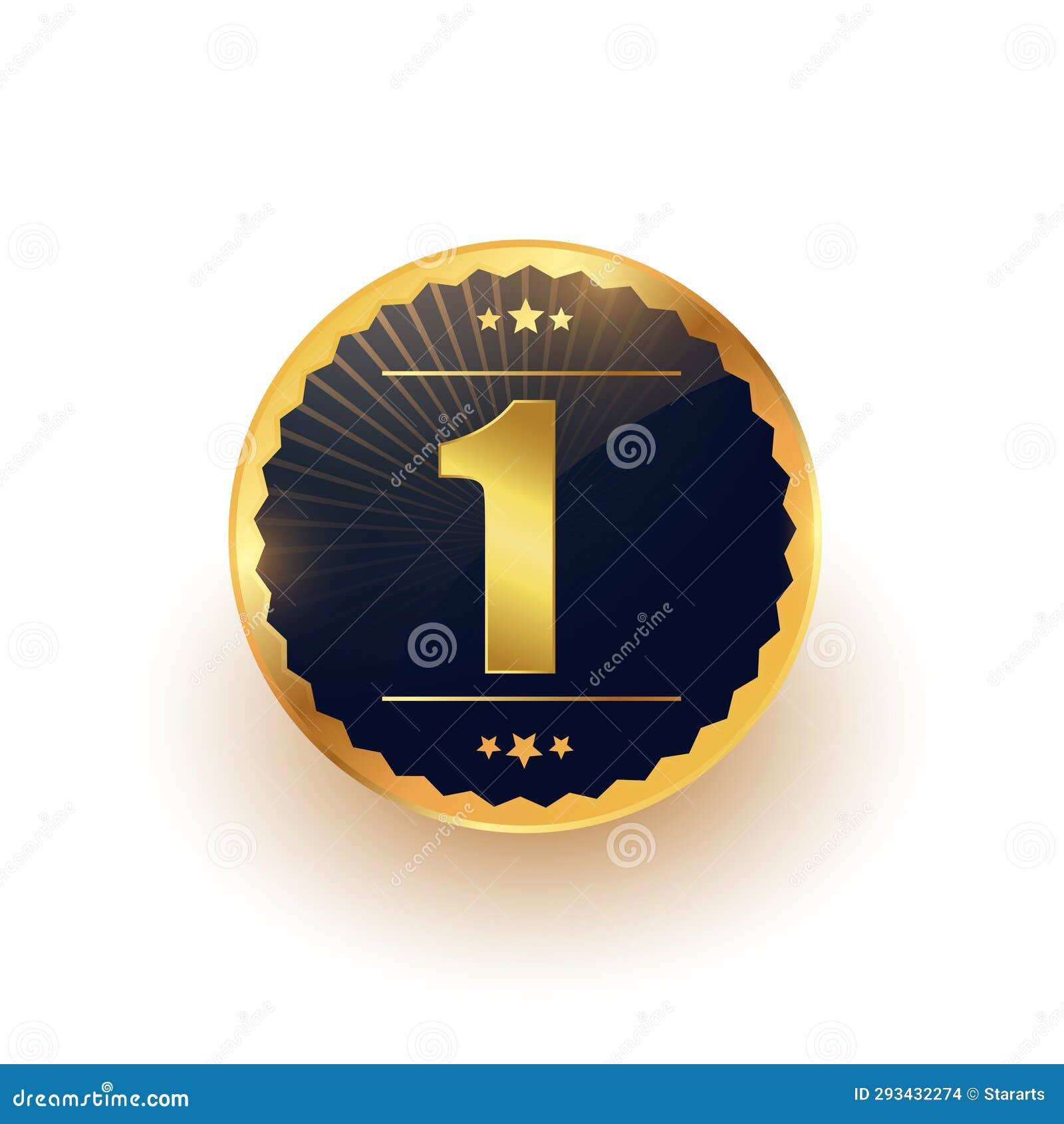 Modern and Golden Number One Sign a Medal of Honor Stock Vector ...