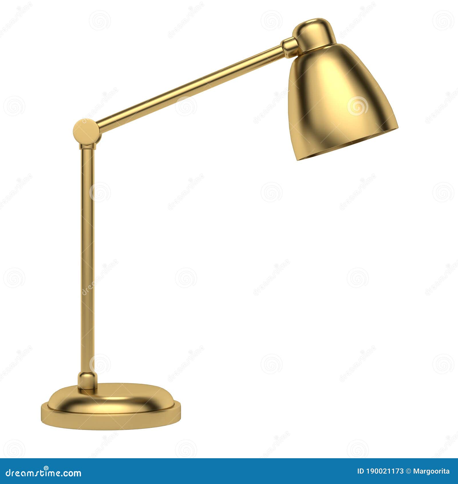 Modern Golden Table Lamp on a White Background. 3d Rendering Stock ...