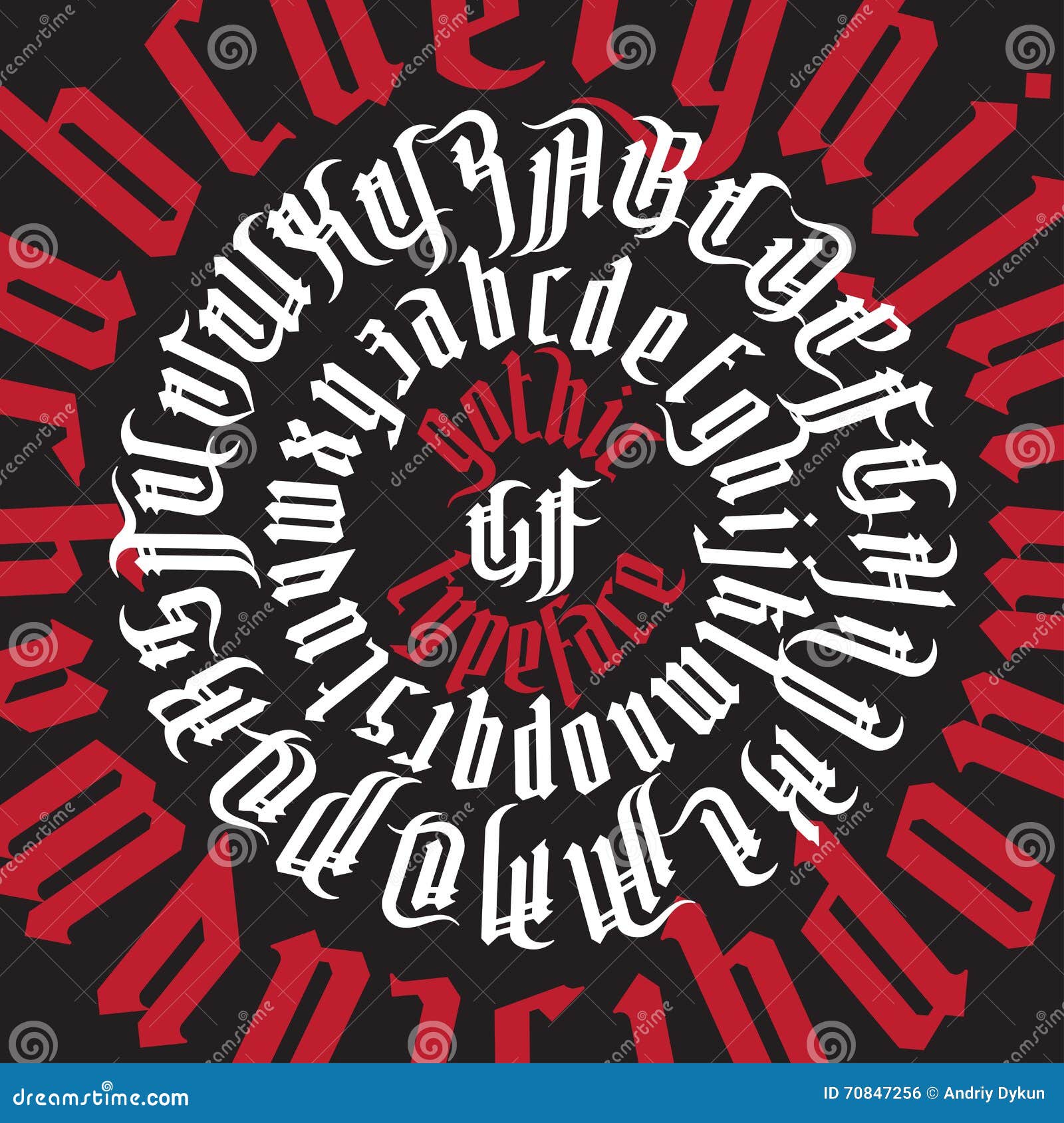 Modern Gothic Font stock vector. Illustration of design - 70847256