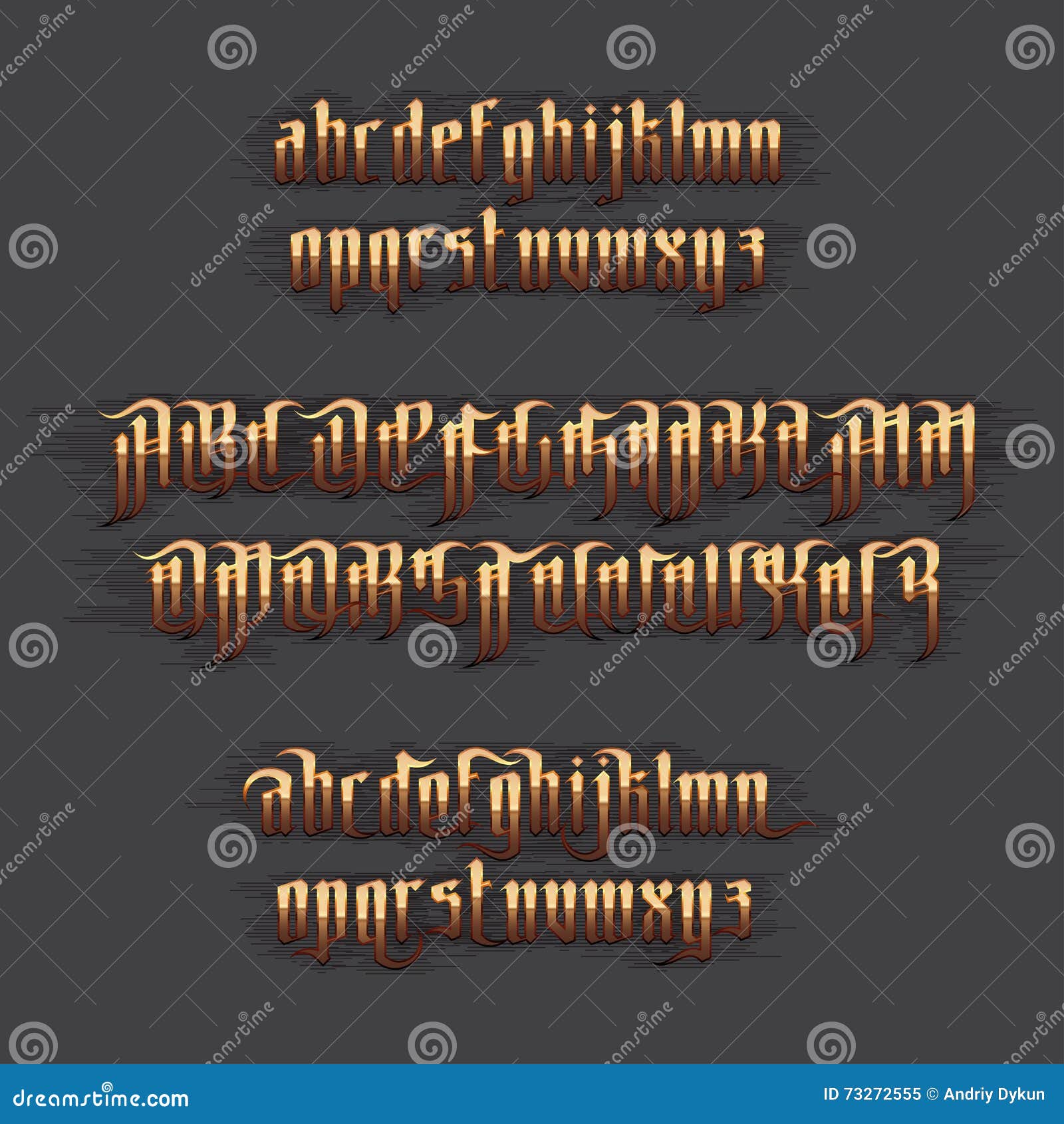 Modern Gothic Font stock vector. Illustration of font - 73272555