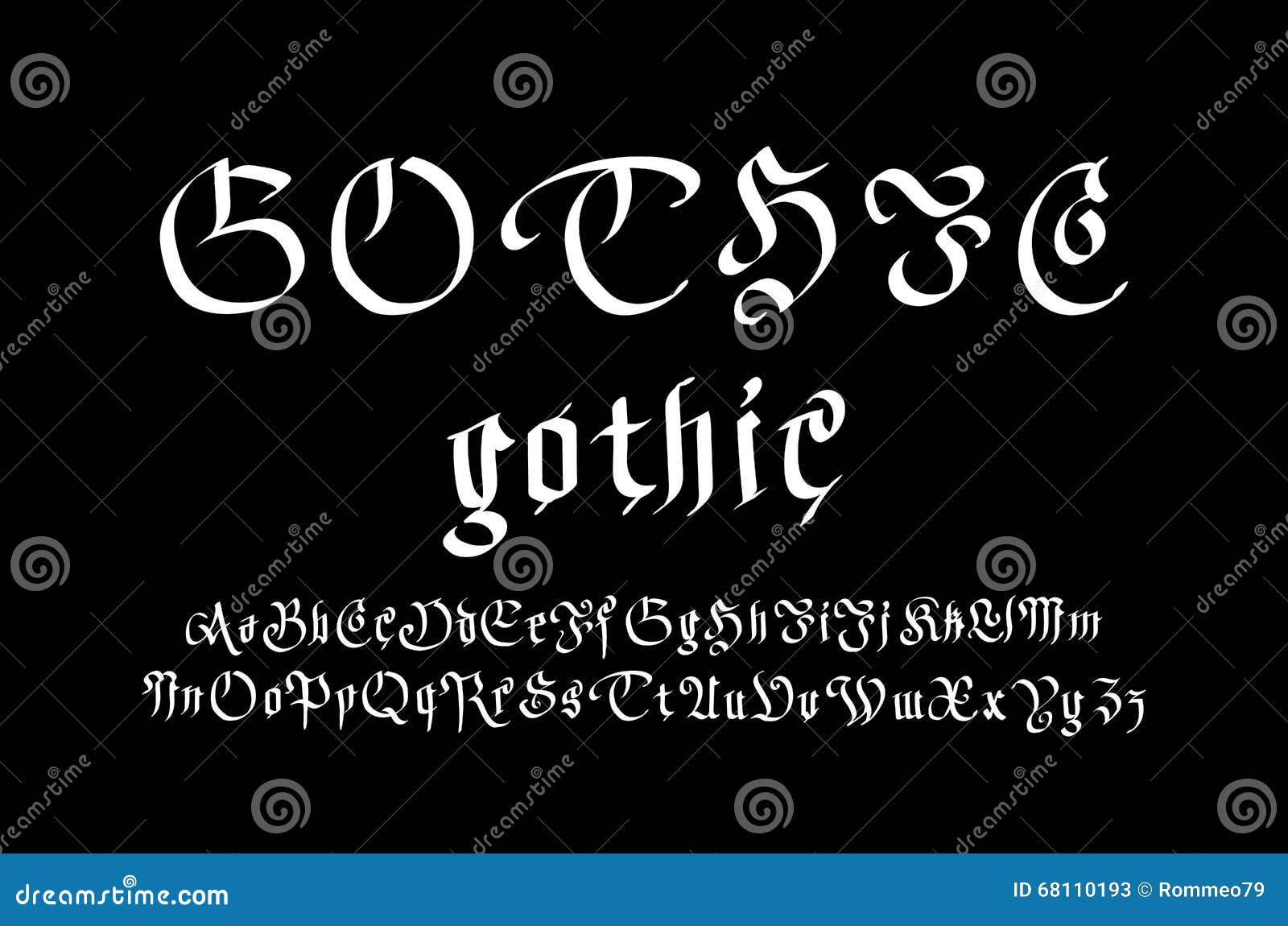 Modern Gothic Style Font. Gothic Letters Vector Stock Vector ...