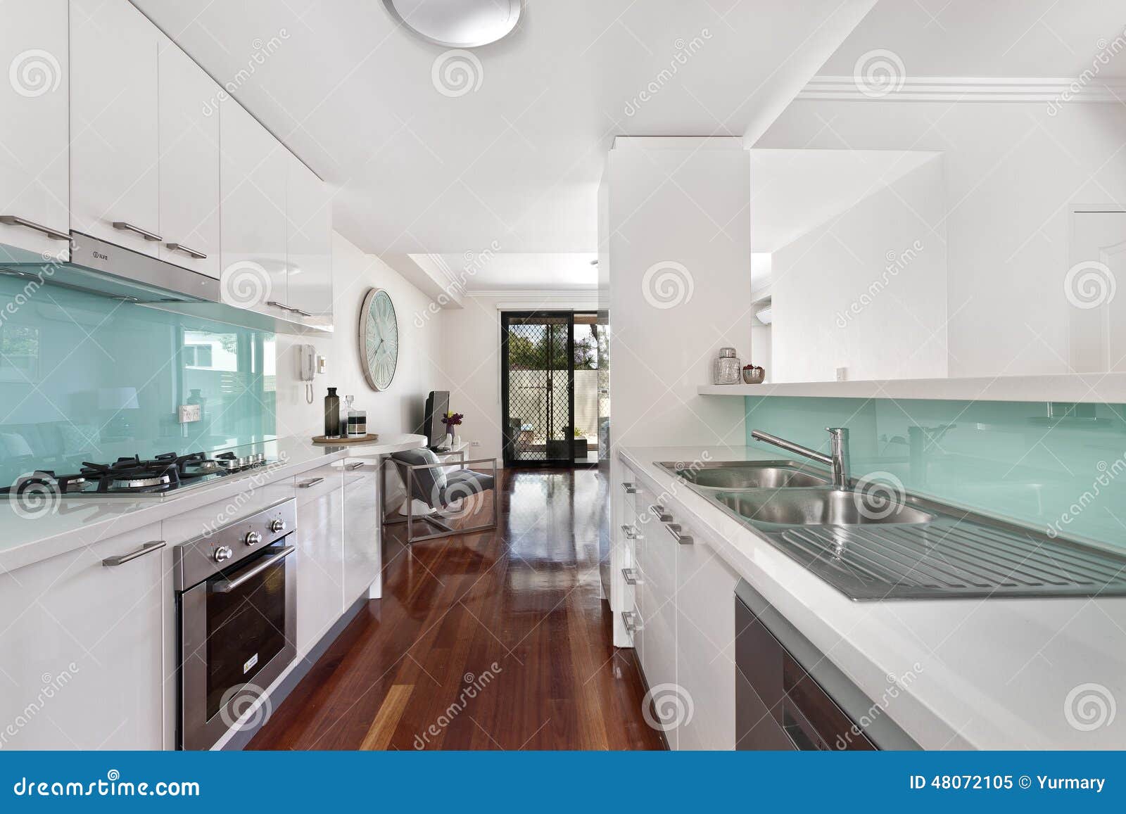 Modern Gourmet Kitchen Interior Stock Image - Image of oven, house ...