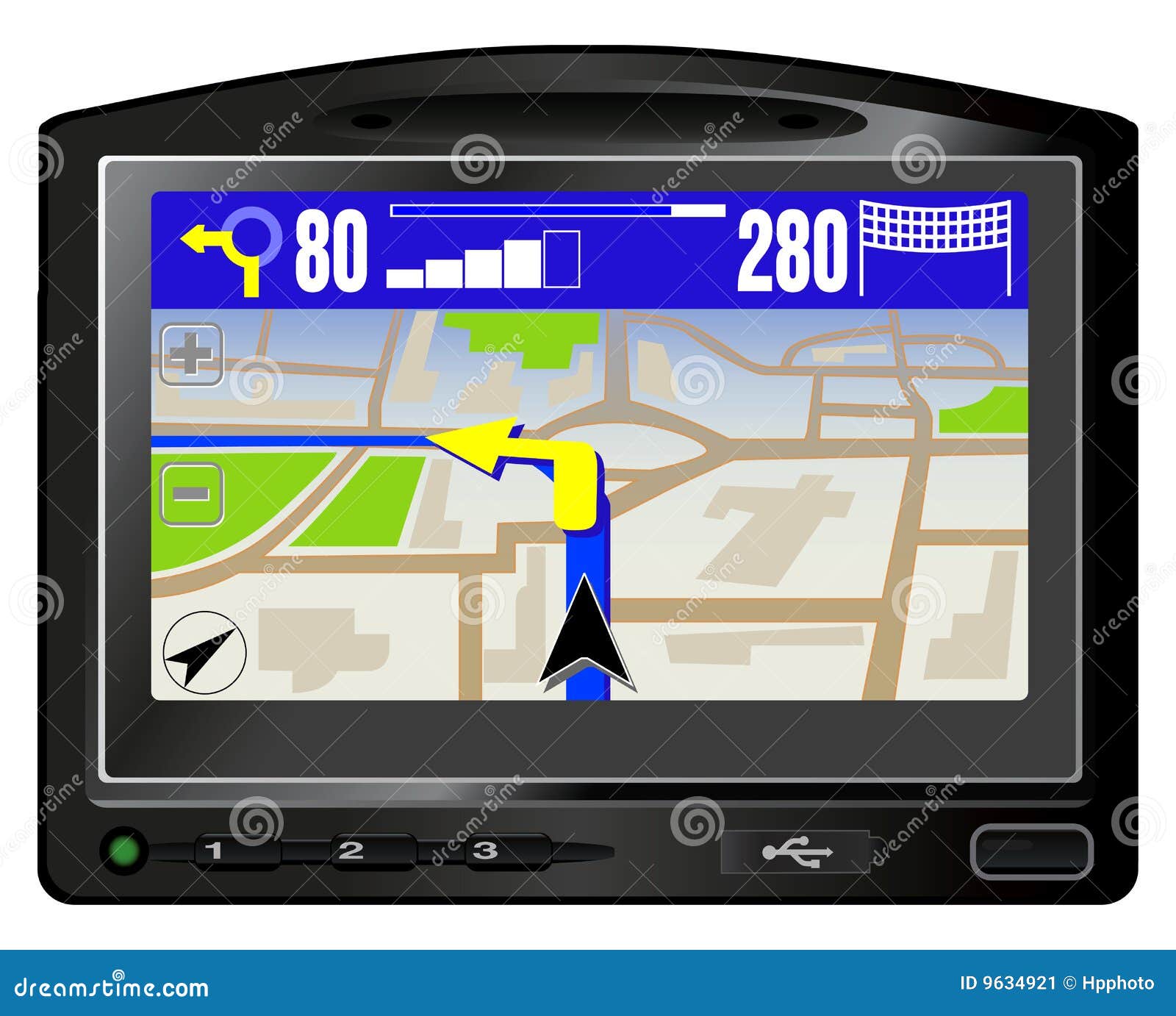 Modern GPS stock vector. Illustration of satellite, equipment - 9634921