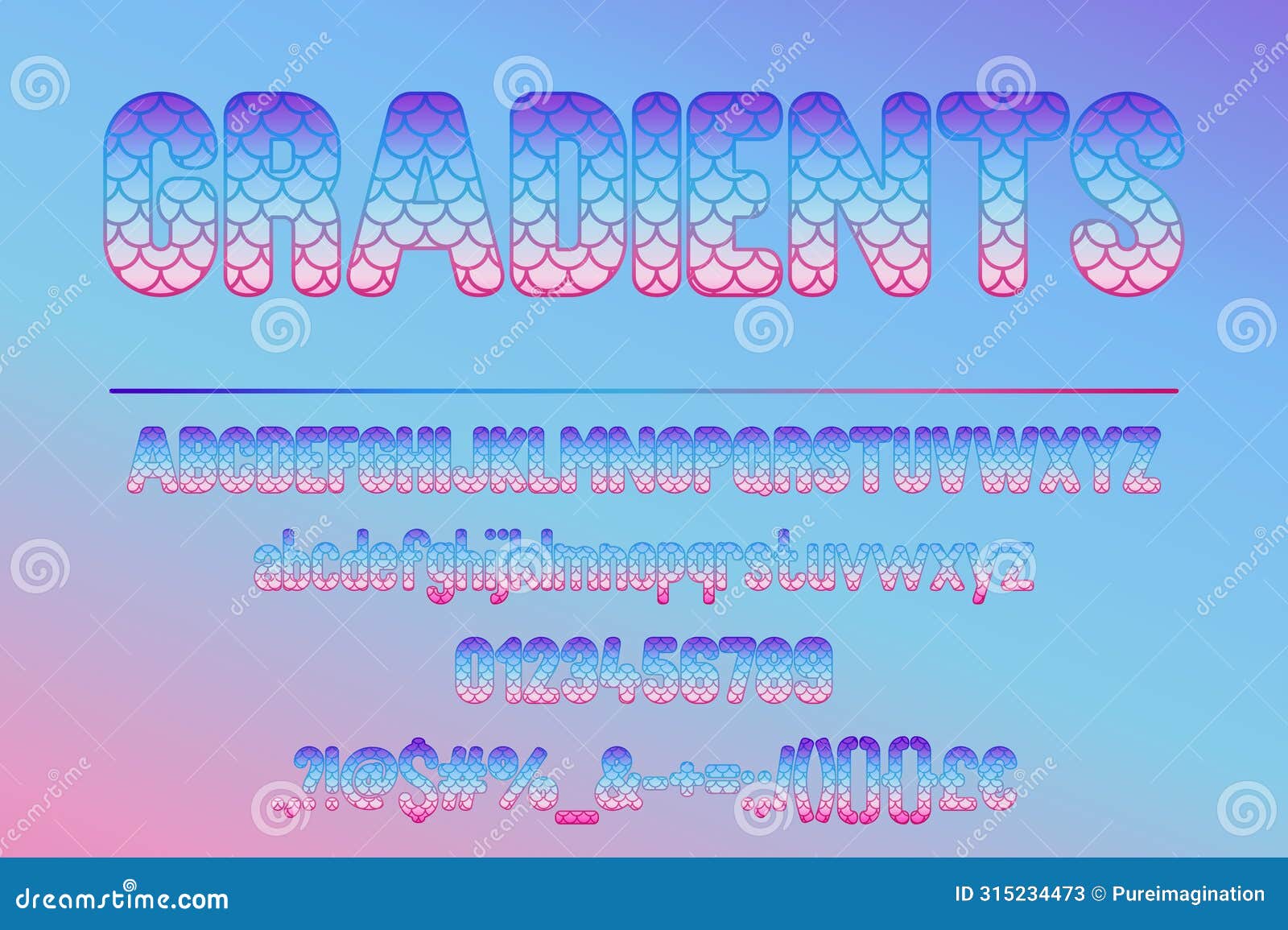 Modern Gradient Color Font Set Stock Vector - Illustration of ...