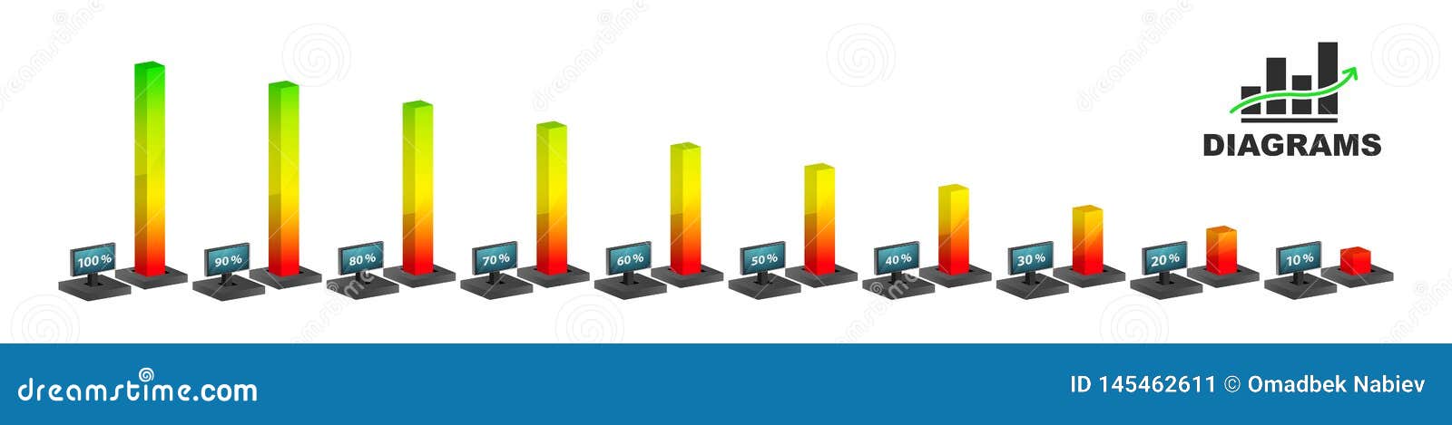 Modern gradient diagram. stock vector. Illustration of abstract - 145462611