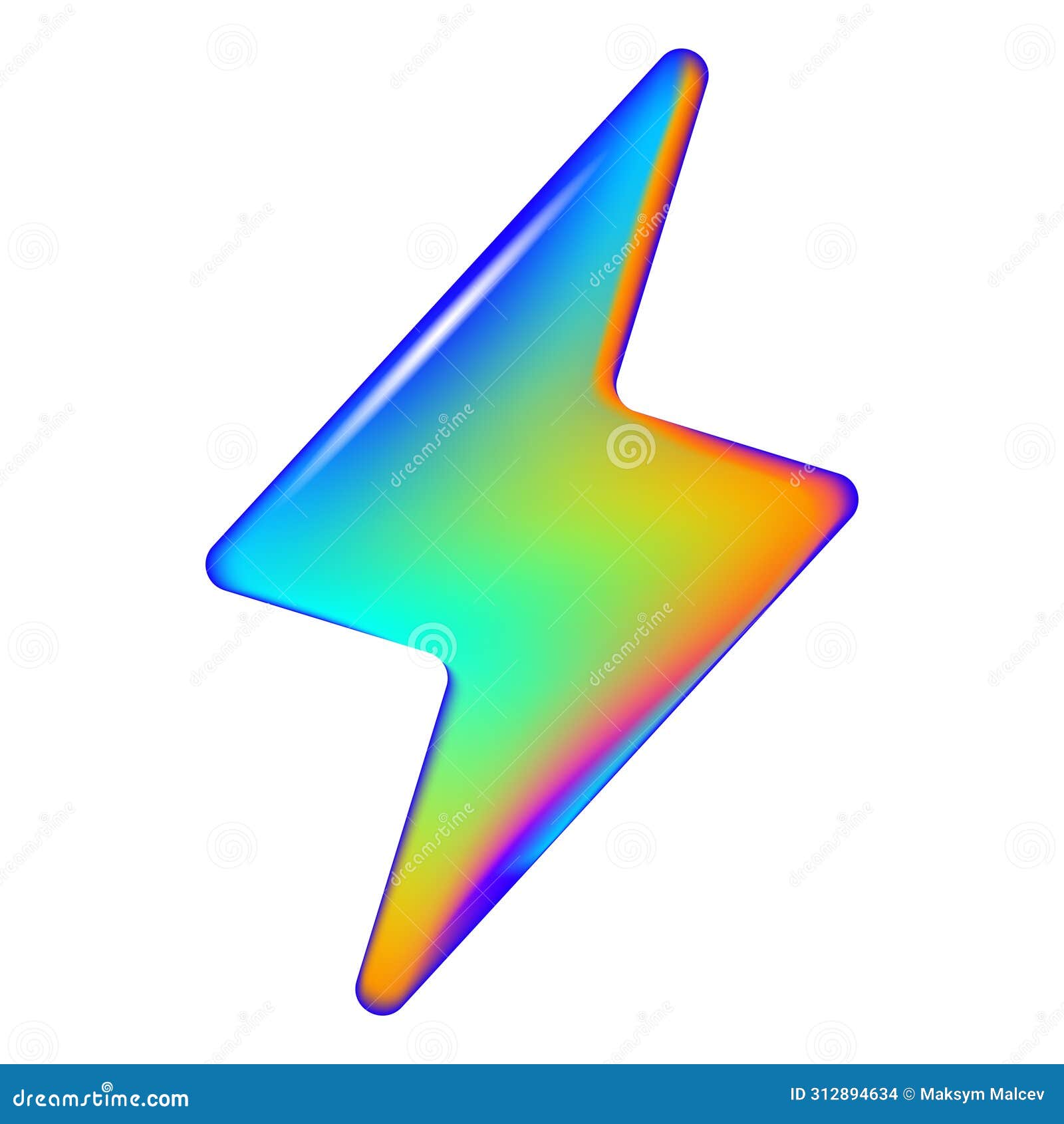 Cartoon Thunderbolt Effect. Lightning Strike And Natural Electricity ...