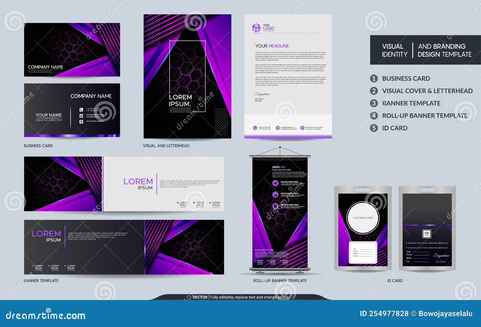 Modern Gradient Mock Up Set and Visual Brand Identity with Abstract ...