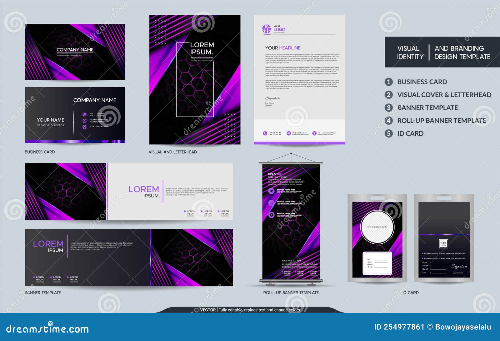 Modern Gradient Mock Up Set and Visual Brand Identity with Abstract ...