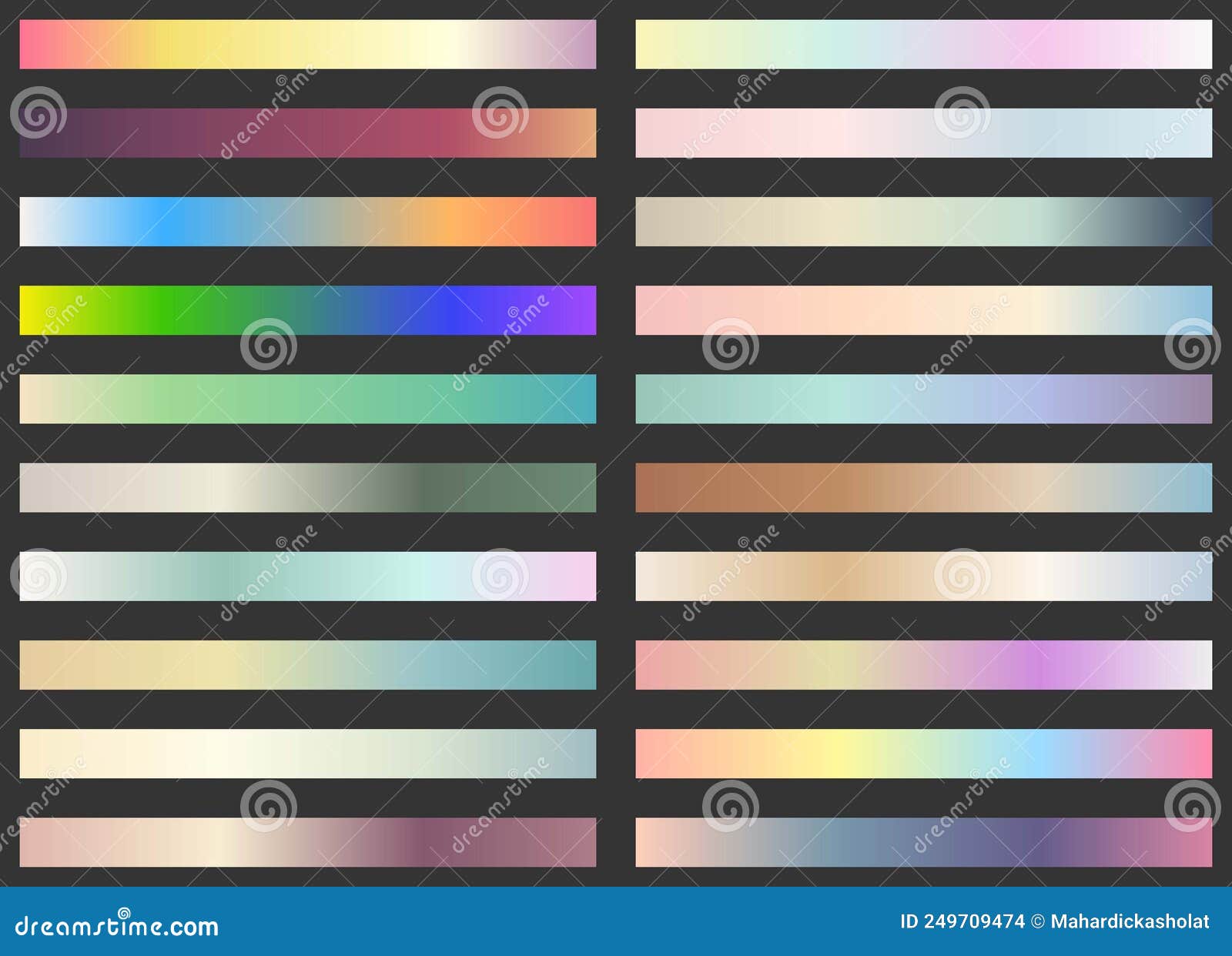 Modern Gradient Pastel Color Palette. Vector Eps 10 Stock Vector ...