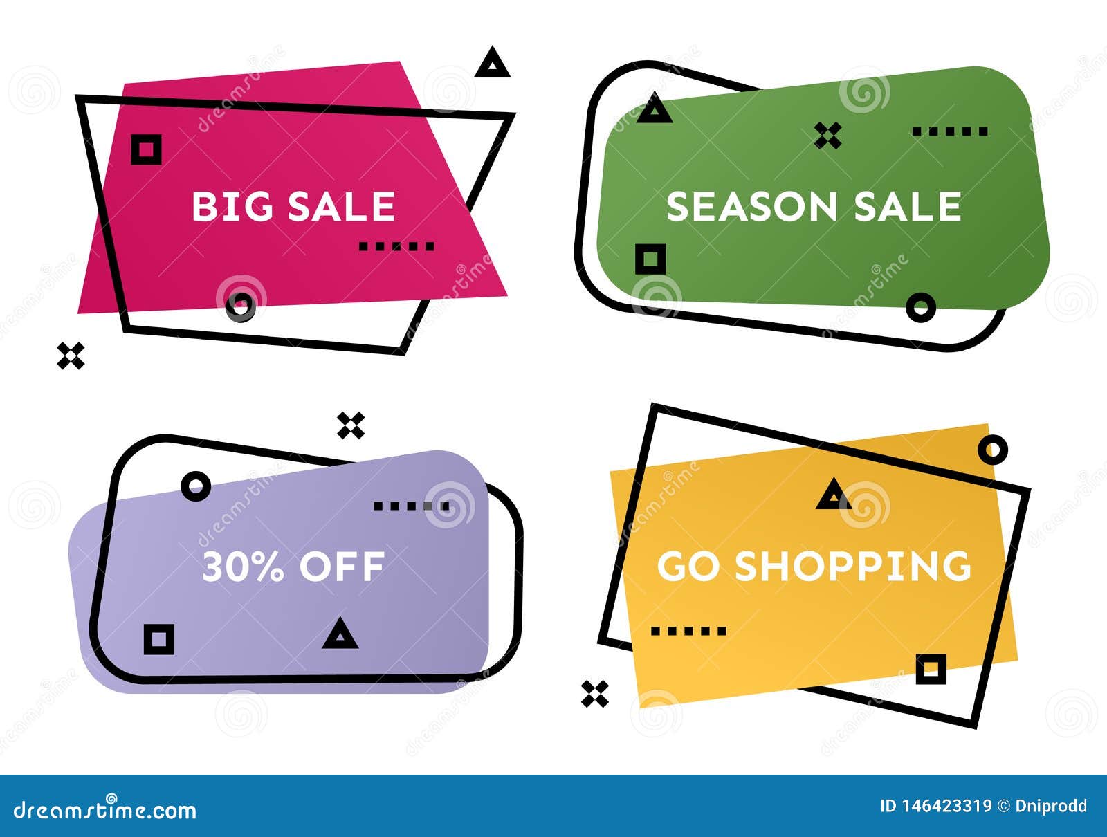 Modern Gradient Shape with Promotion Text Stock Vector - Illustration ...