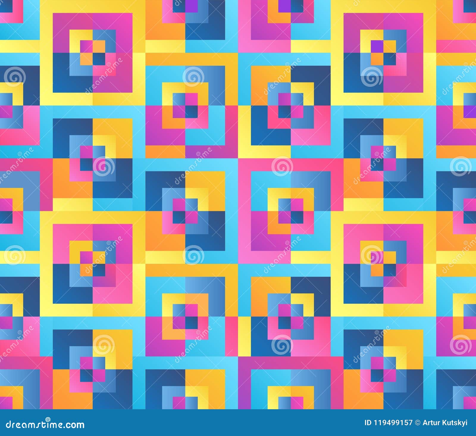 Modern Gradient Style Geometric Seamless Vector Mosaic Pattern. Stock ...